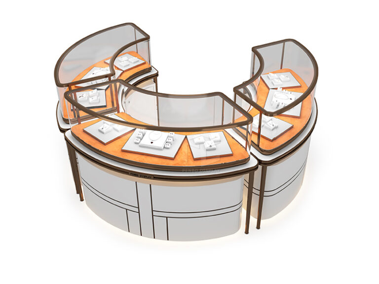 Round Jewelry Display Case & Glass Showcase For Retail Store