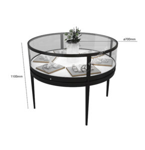 Round Jewelry Display Case & Glass Showcase For Retail Store