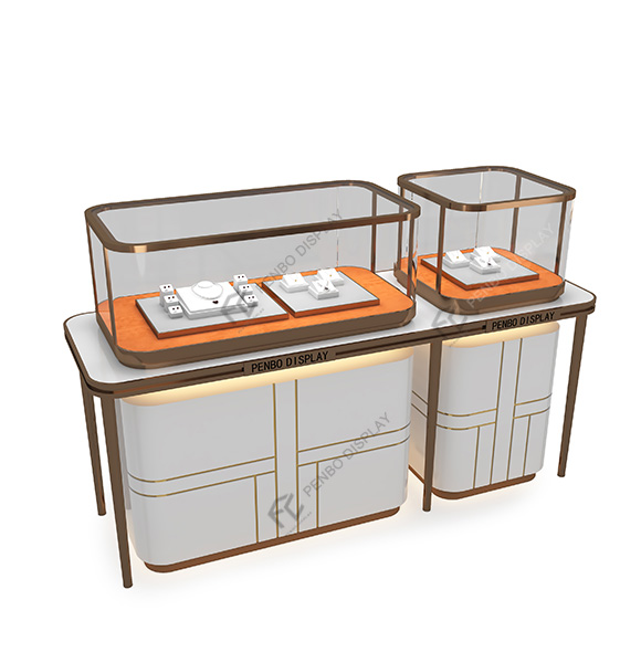 Round Jewelry Display Case & Glass Showcase For Retail Store