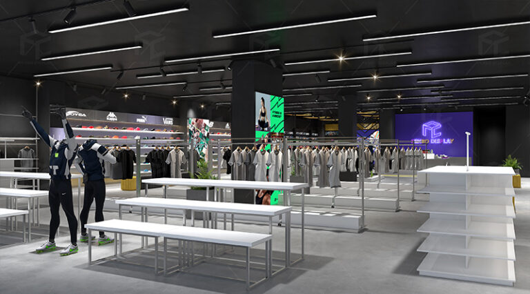 Modern Sportswear Store Design & Custom Sportswear Display Fixtures ...