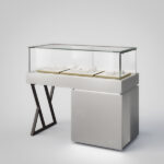 Custom Jewelry Display Counter with LED Lights and Secure Storage ...