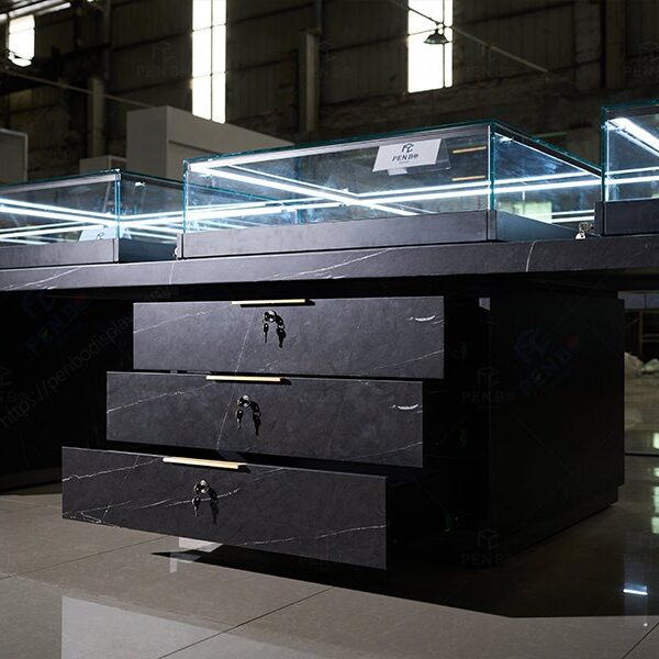 Glass Top Jewelry Display Counter | Luxury Jewelry Showcase for Retail ...