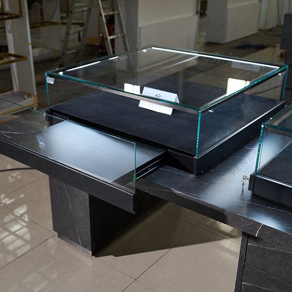 Glass Top Jewelry Display Counter | Luxury Jewelry Showcase for Retail ...