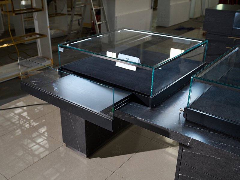 Glass Top Jewelry Display Counter | Luxury Jewelry Showcase for Retail ...