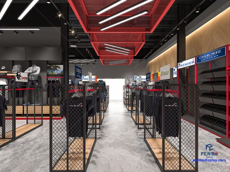 Custom Sport store fixtures | activewear store interior design Penbo ...