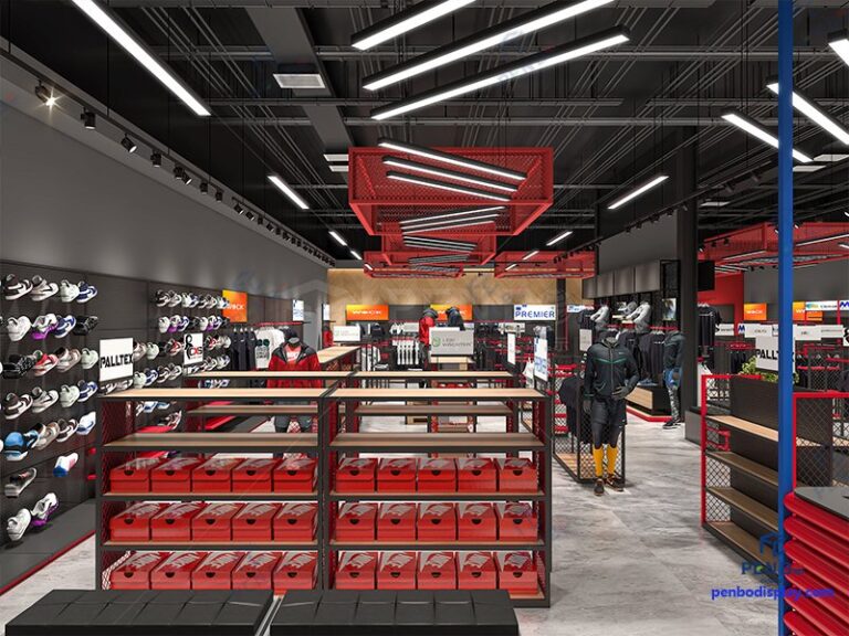Custom Sport store fixtures | activewear store interior design Penbo ...