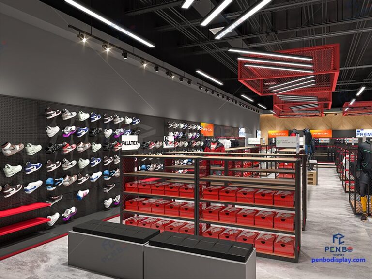 Custom Sport store fixtures | activewear store interior design Penbo ...
