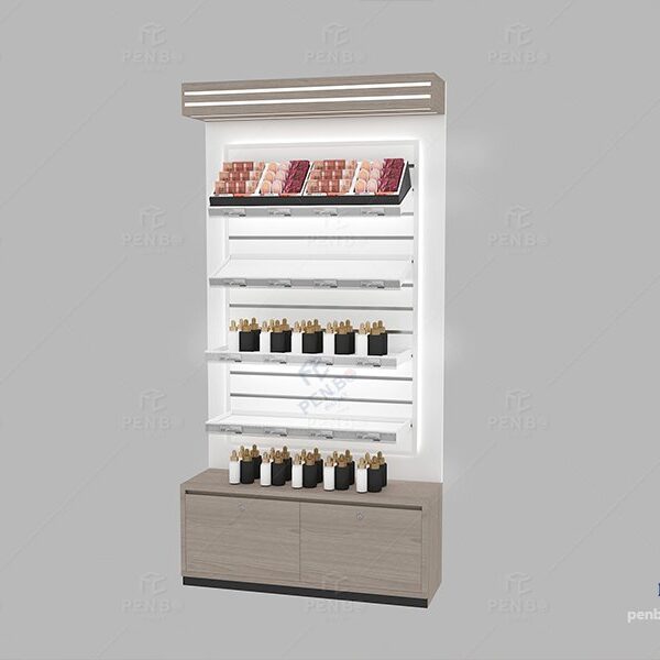 Custom Cosmetic Wall Display Cabinet | Makeup Store Display Fixtures ...