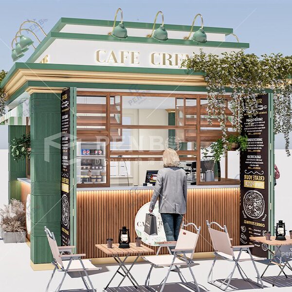 Custom Outdoor Coffee Kiosk | Modern Vintage Street Café Booth Design